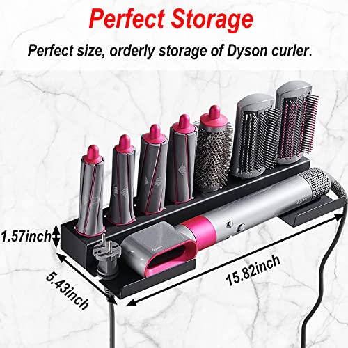 KEOQIANG Storage Holder for Airwrap Wall Mounted, Sturdy Curling Iron Accessories Rack Bracket with Adhesive, Suitable for Bathroom, Bedroom, Styling Room, Hair Salon, Black