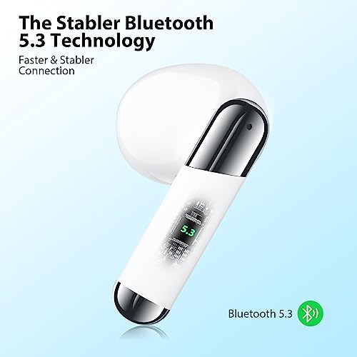 Jelanry Wireless Earbuds Bluetooth 5.3 Headphone for iPhone 15 Pro Max 14 13 12 Samsung S23 Ultra S21 S22 Galaxy Z Flip 4 A53 A14 Google Pixel 6 7A Fold, Tablet Android in-Ear Headset Noise Canceling