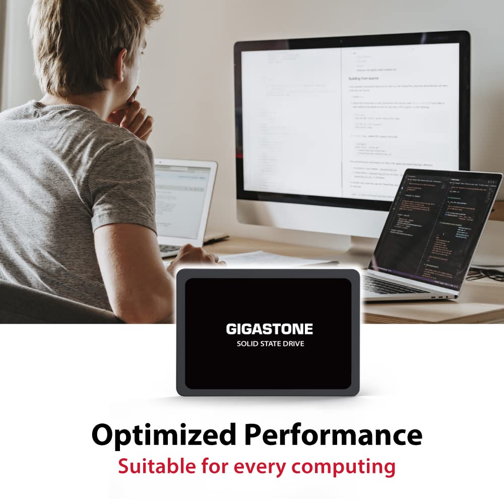Gigastone SATA SSD 2TB (3-Pack) 2.5 inch SSD 520MB/s Upgrade Laptop PC Memory and Storage PS4 HDD Replacement 2.5" Internal Solid State Hard Drives SATA III SLC Cache 3D NAND Increase Performance