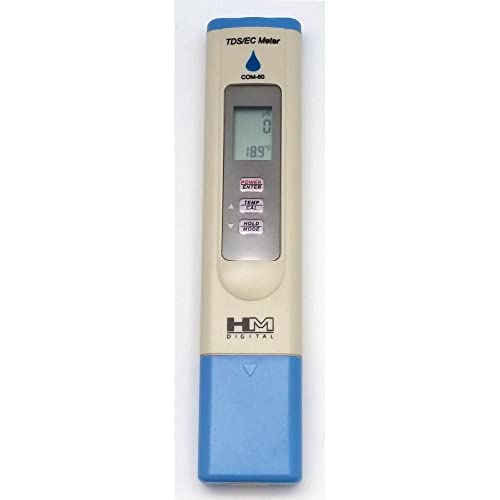 HM Digital EC/TDS HydroTester Model COM-80 HM Digital Water Resistant Ec/TDS Meter w/Temperature in C/F Hydrotester (Model COM-80)