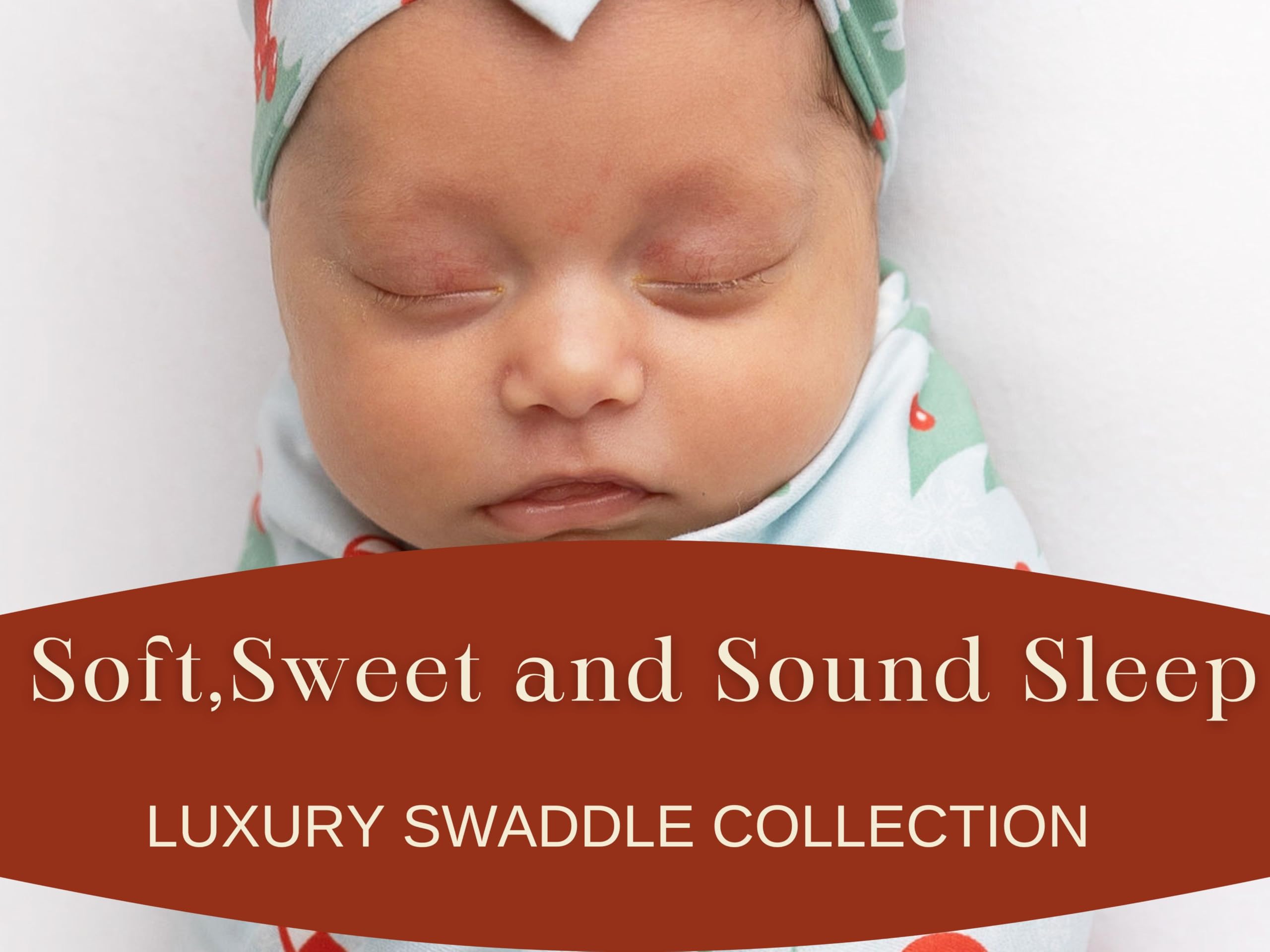 Giggle Angel Baby Receiving Blanket Christmas Swaddle Blanket Infant Wrap Set (Red)