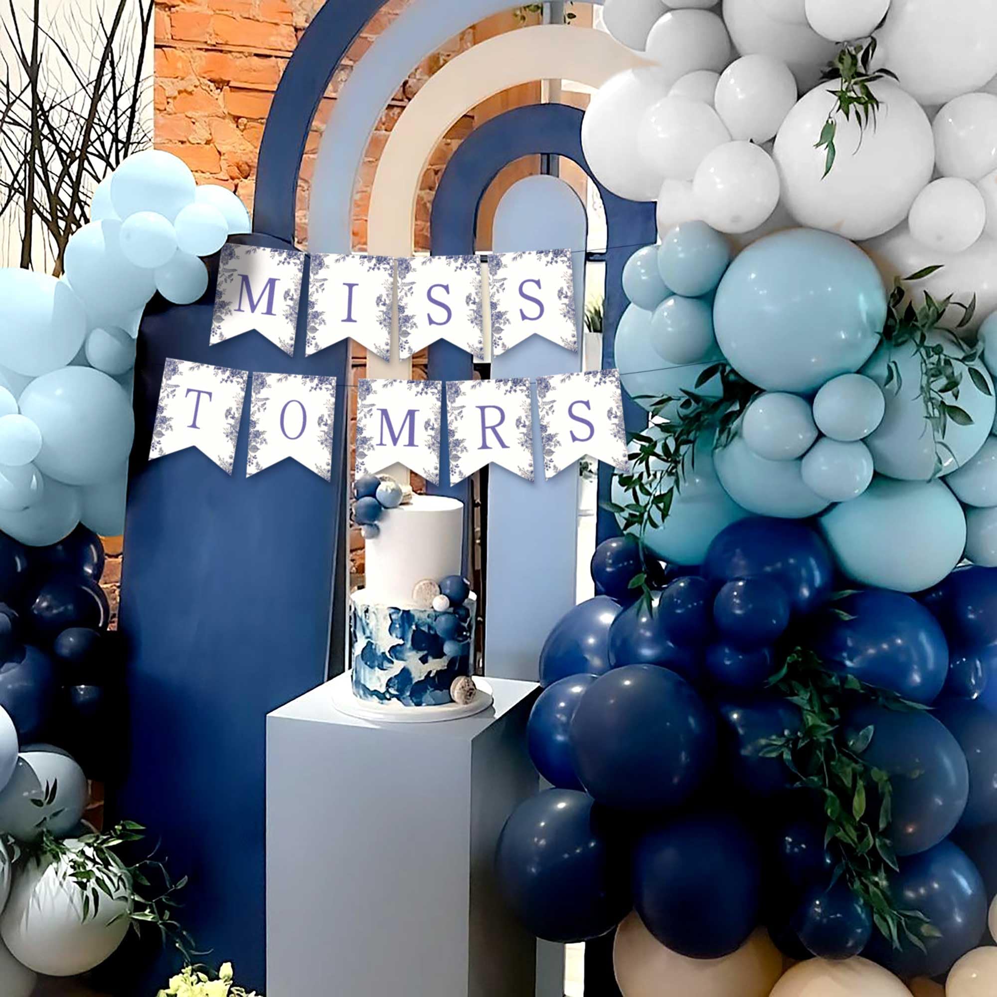 JeVenis Blue Miss to Mrs Banner Something Blue Before I Do Banner for Women Something Blue Bridal Shower Decoration Blue Bridal Shower Bachelorette Engagement Wedding