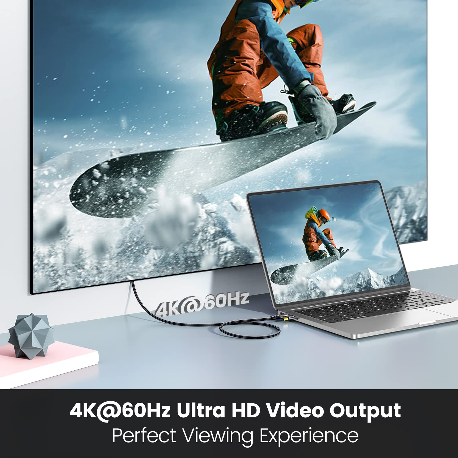 GiGimundo 20Gbps PD100W 5A Fast Charging Cable 3.3 ft, USB 3.2 Gen 2x2 Cable Compatible with Thunderbolt 3, Support 4K 60Hz Video Output, for Laptop, MacBooks, iPad Pro, Phones, Docking etc
