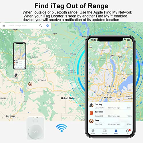 Key Finder 4 Pack, Key Locator Bluetooth Tracker with Loud Beep Sound, Smart Wallet Bag Luggage Tracker Tag for Find My App (iOS Only), 120 Feet Remote Control Anti-Lost Tracker Item Remote Finder