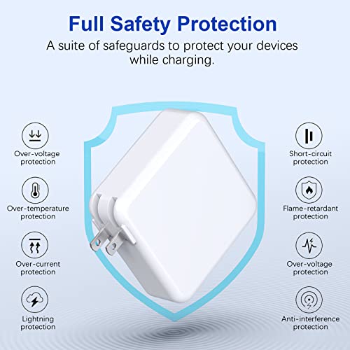 Mac Book Pro Charger - 120W USB C Fast Charger Adapter Compatible with MacBook Pro & MacBook Air 13, 14, 15, 16 inch, iPad Pro, Samsung Galaxy and All USB C Device, Included 6.6ft USB-C to C Cable