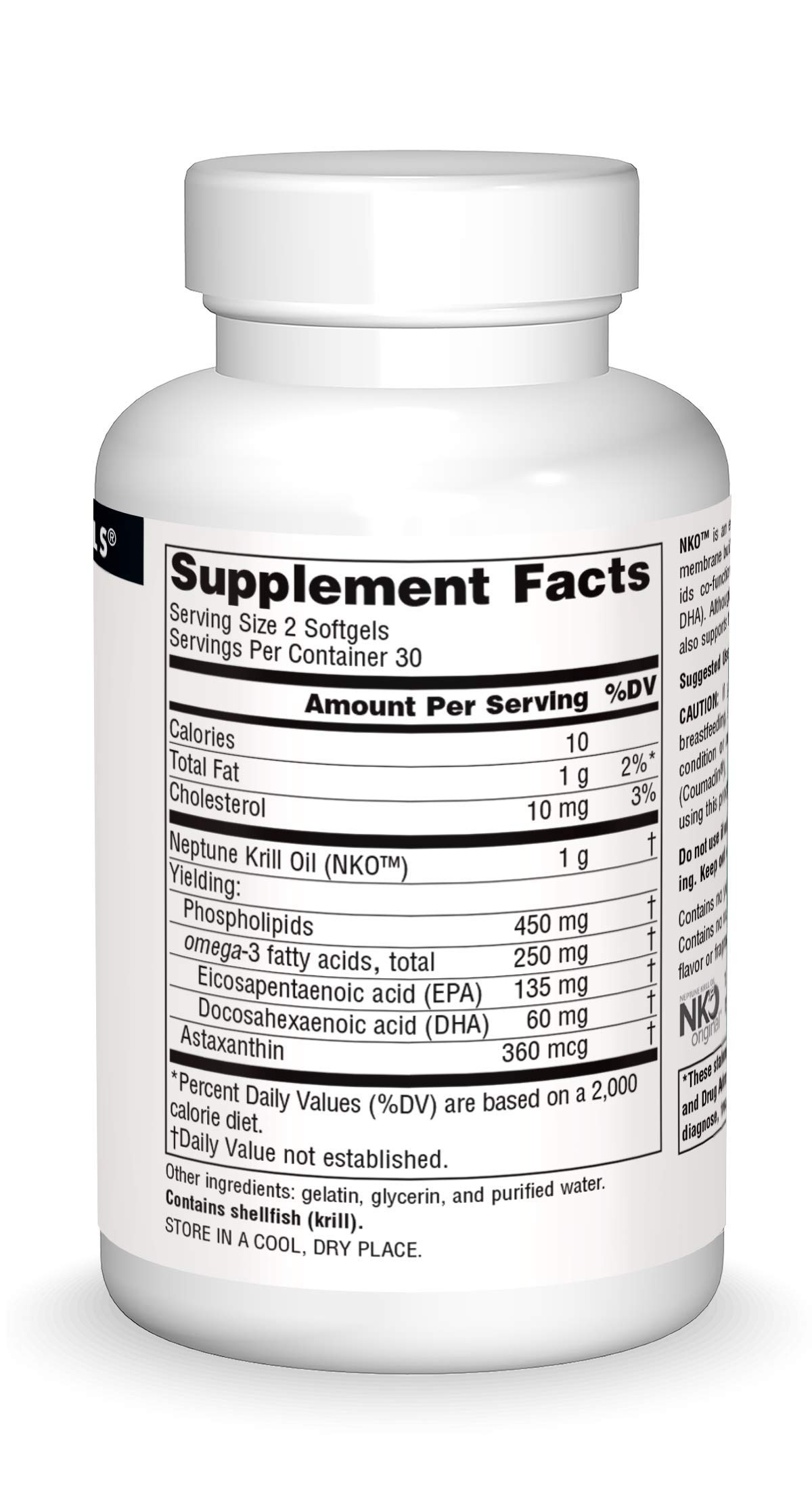 Source Naturals NKO Neptune Krill Oil, Supports Heart Health & Cell Membrane Integrity* 500 Mg - 60 Softgels