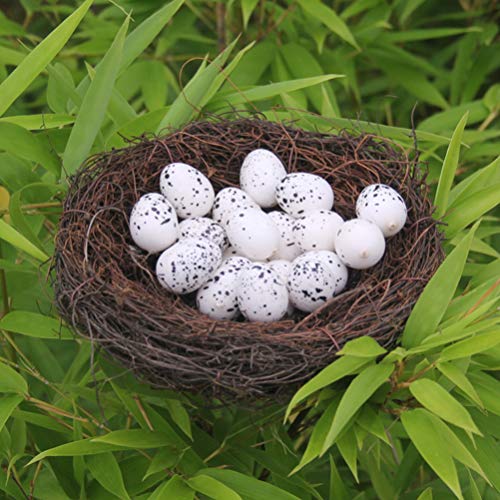 MAGICLULU 1 Set Artificial Birds Nest Handmade Easter Rattan Nest with Easter Eggs Country Style Simulation Twig Bird Nest