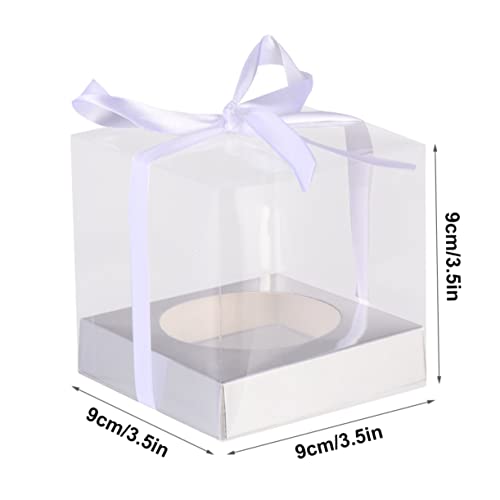 MAGICLULU 10pcs Cupcake Packing Boxes Cupcake Wrappers Mini Cake Box Mini Cakes Cookie Cake Desserts Carrier Container Cake Container White Bakery Boxes Backing Cake Case Chocolate Case Pvc