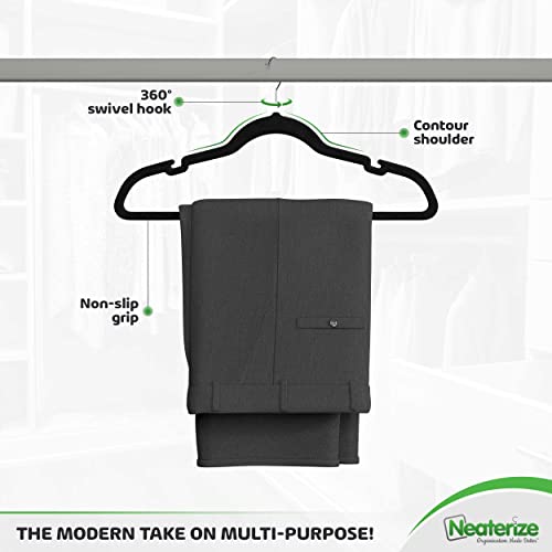 Velvet Hangers 60 Pack Black – Heavy Duty Velvet Clothes Hangers - Non Slip Felt Coat and Suit Hangers for Closet - Lightweight Thin Space Saving Ganchos para Colgar Ropa