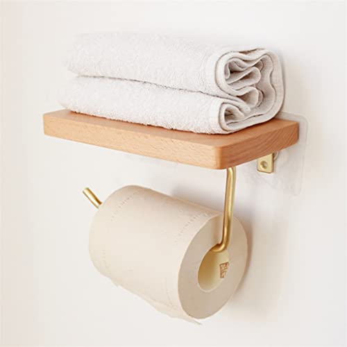JIAMEI Towel Rack Solid Brass Tissue Paper Storage Holder Punch-Free Bath Toilet Roll Paper Rack Organizer