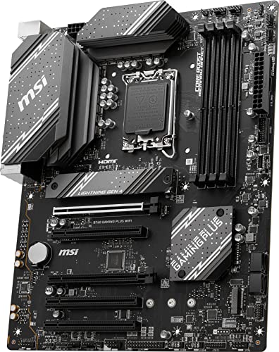 MSI B760 Gaming Plus WiFi Gaming Motherboard (Supports 12th/13th Gen Intel Processors, LGA 1700, DDR5, PCIe 4.0, M.2, 2.5Gbps LAN, USB 3.2 Gen2, Wi-Fi 6E, ATX)