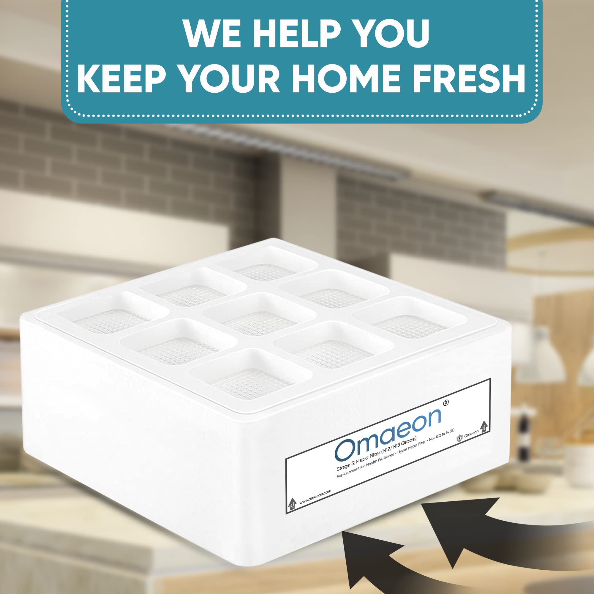 Omaeon Branded Grade H12/H13 True HEPA Replacement Filter Compatible with IQAir HyperHEPA HealthPro Series