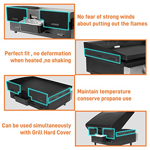 JiRiCHMi Blackstone Griddle Accessories - Wind Guards For Blackstone Griddle 22β,Grill Accessories For Outdoor Cooking,Compatible With Rear Grease Cup, Hood And Side Shelf