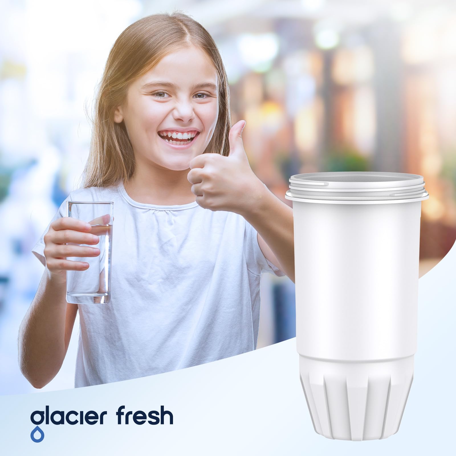 GLACIER FRESH CRF 950Z Water Filter Pitcher,Replacememt for PUR PPF900Z,CRF-950Z,PPF951K Pitcher, Compatible with All PUR Pitchers Water Filter and Dispensers(Pack of 3)