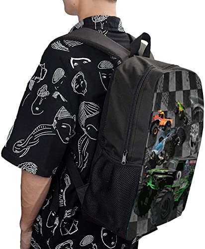 LAXLIIO Cool Trucks Backpack Lightweight Travel bags For Men Women Resistant Durable 16 inches