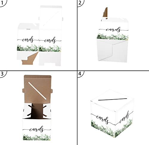 ZEDEV Greenery Floral Card Box, Reception Box for Baby Shower, Wedding, Bridal Shower, Engagement, Birthday Party Game Supplies, Decorations, Set of 1(BOX-15)