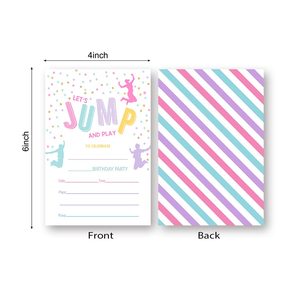 LoaHak Jump Theme Birthday Invitations, Jump Birthday Invitation Digital, Trampoline Party, Bounce House Party. (049)