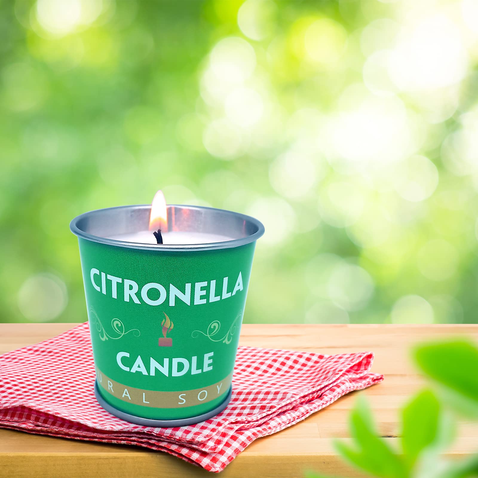 UNICY Pack Citronella Candles Outdoor Indoor, 8.0Oz Natural Soy Wax Off Candles for Caming Home Patio Summer Gift Clear Jar