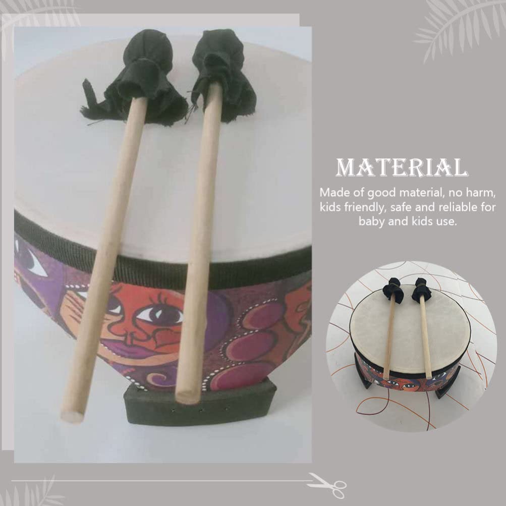 EXCEART 1 Set Kids Floor Tom Drum Percussion Instrument Music Drum Wooden Drum Toy with Drumstick for Children Educational Developmental Playthings
