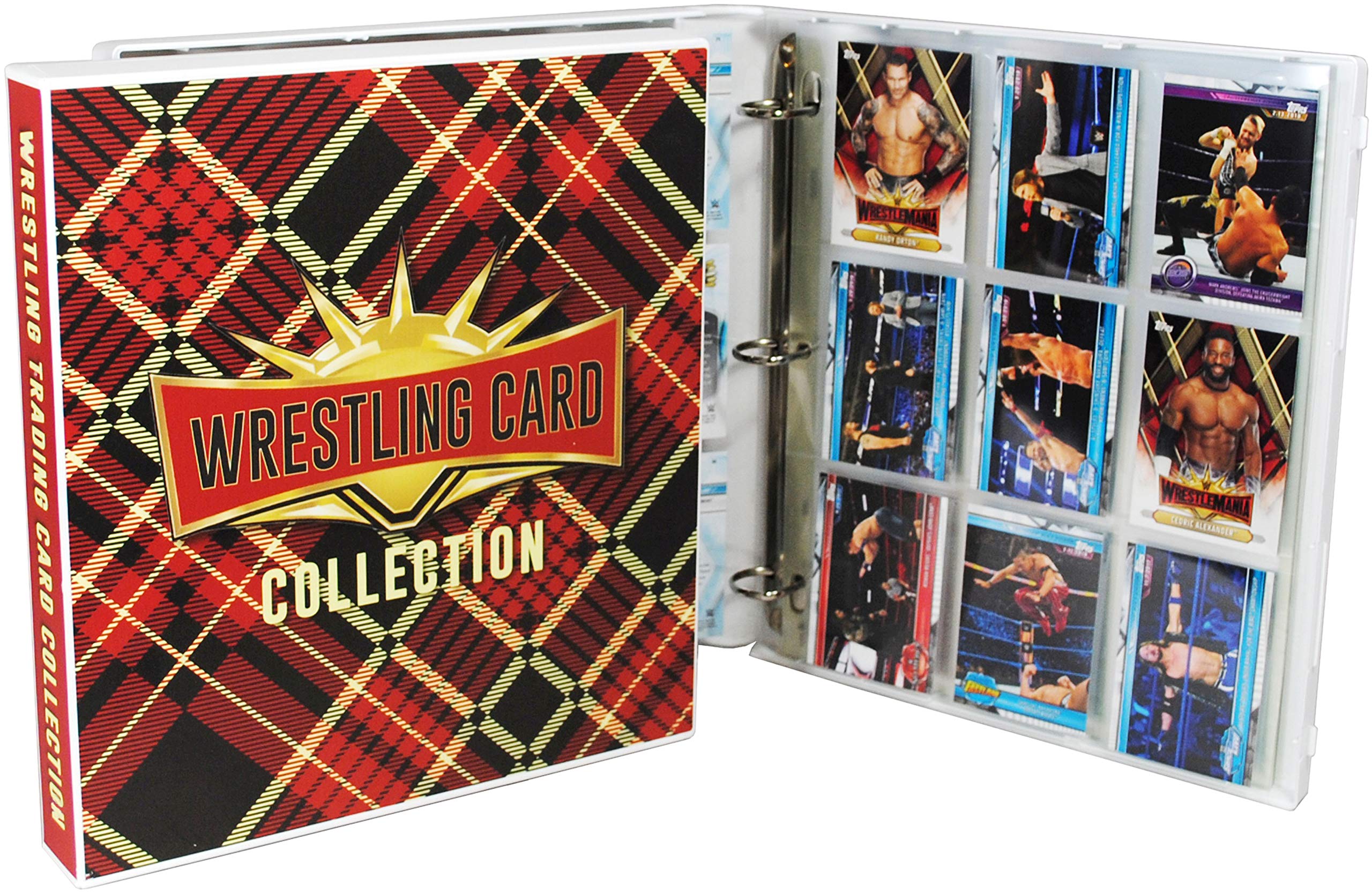 UniKeep WWE WrestleMania Themed Collectible Card Storage Binder - Comes With 20 Card Pages (Tartan)