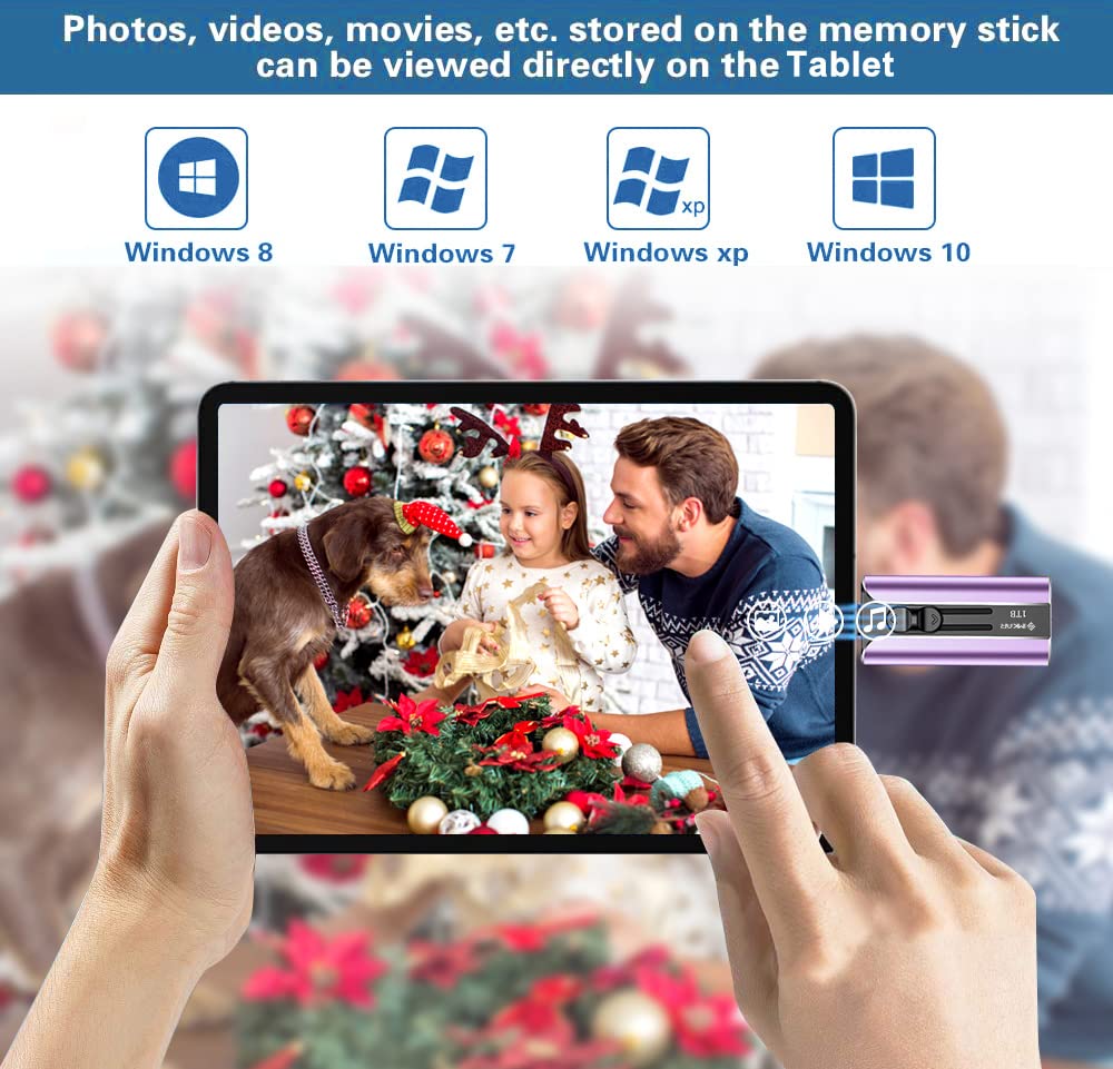 IMKAR USB Flash Drive 1TB Phone Memory Stick Storage for Photos and Videos, Phone Mobile Photo Stick Storage Flash Thumb Drive Compatible with Phone Pad Android and Computers (Purple)