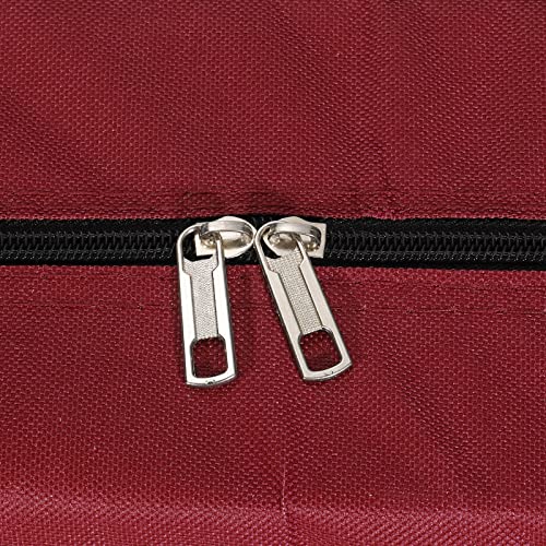 PATIKIL Storage Tote with Zippers, 40L Capacity Foldable Heavy Moving Tote Bags for Bedding Clothes, Red