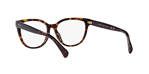 Ralph by Ralph Lauren Women's RA7153 Oval Prescription Eyewear Frames, Shiny Dark Havana/Demo Lens, 53 mm