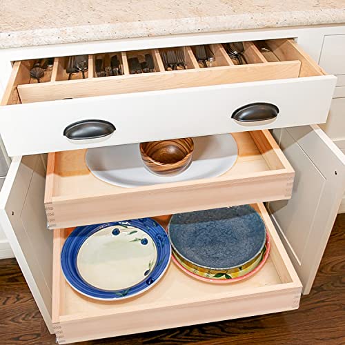 Mulush Pull Out Cabinet Organizer, Soft Close Wood Drawer Storage Slide Out Shelves for Kitchen, 14βW x 21βD, Requires At Least 15.5β Cabinet Opening, Finished