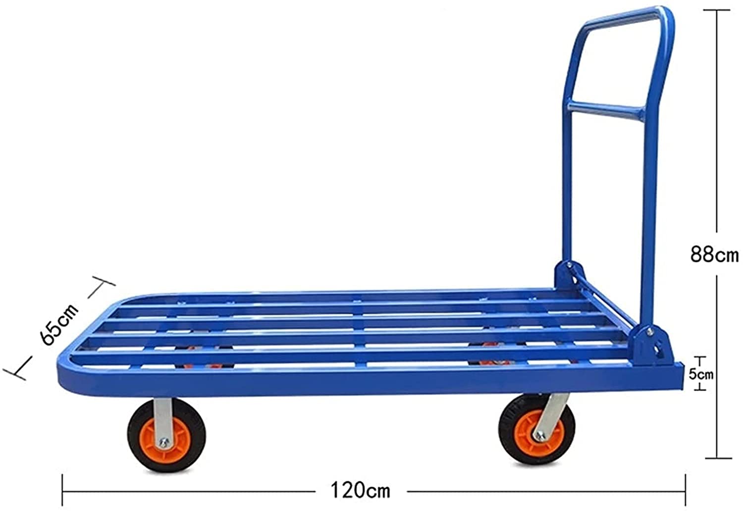 Folding Cart with Wheels, Platform Hand Trucks Shopping Cart, Aluminum Alloy Trolley, Maximum Load Capacity 200kg/440lb