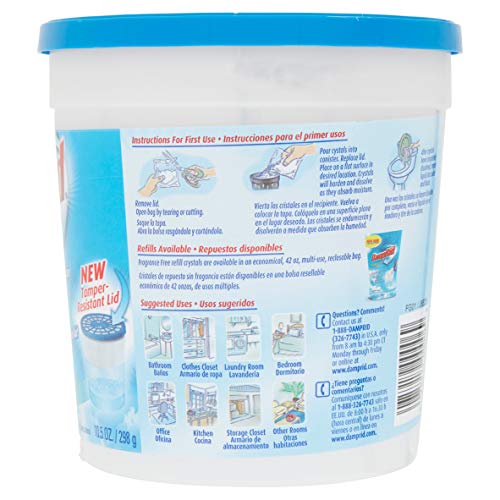 Damp Rid Moisture Absorber DampRid Refillable Moisture Absorber, Fragrance Free, 10.5 Ounce (Pack of 6), 63 Ounce