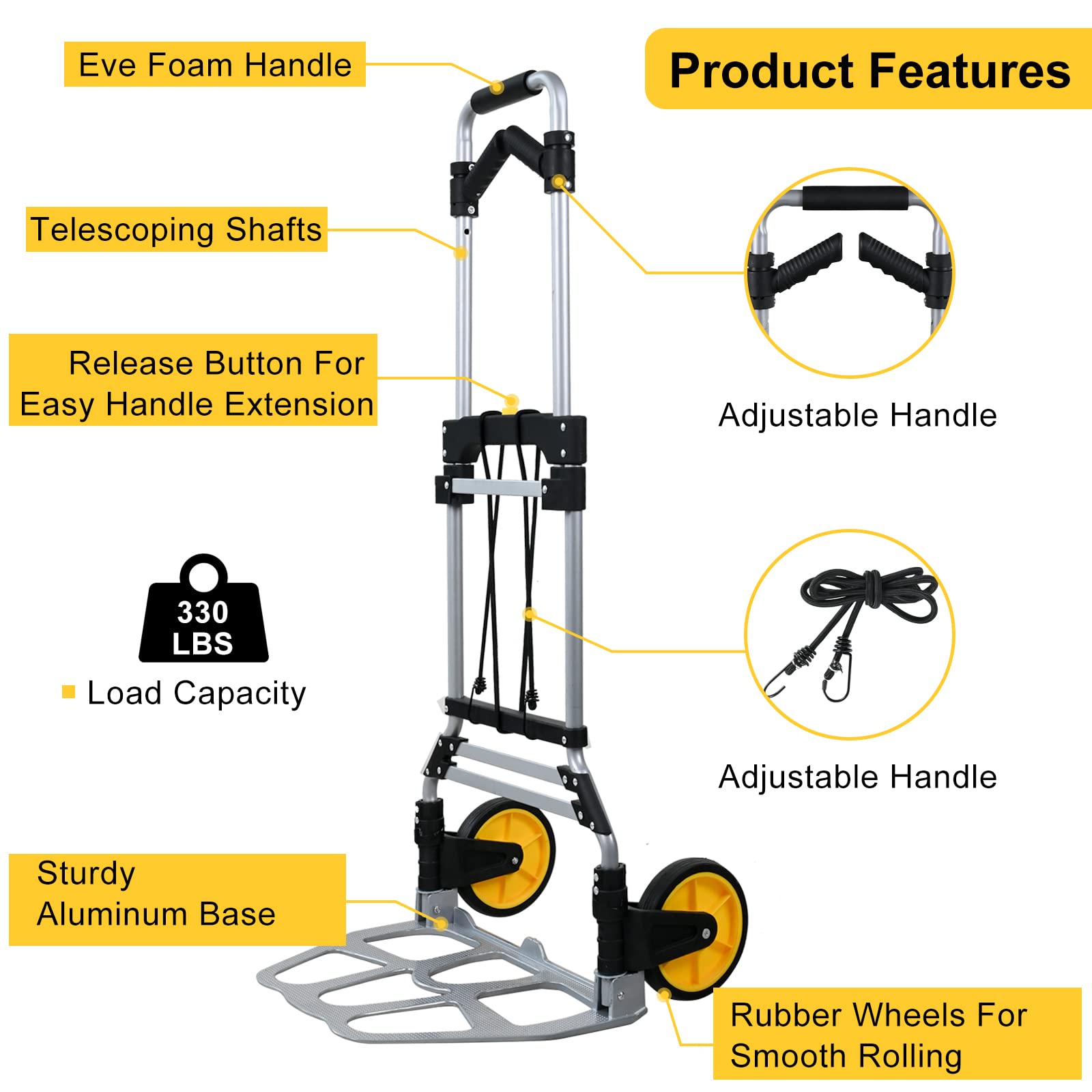 Folding Hand Truck and Dolly-330 lb Capacity