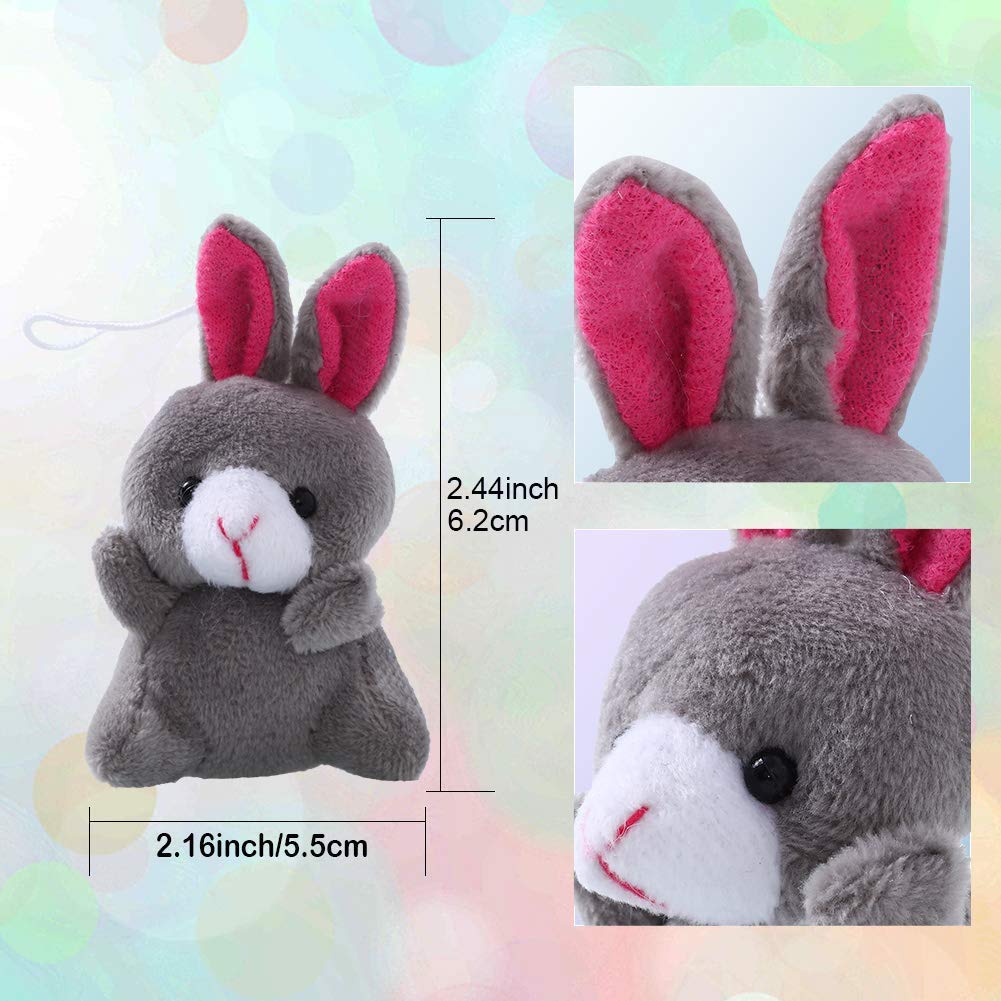 ThinkMax 24 Pack Mini Plush Animals Toy Assortment, Small Stuffed Animals in Bulk for Kids Party Favor, Easter Eggs Fillers