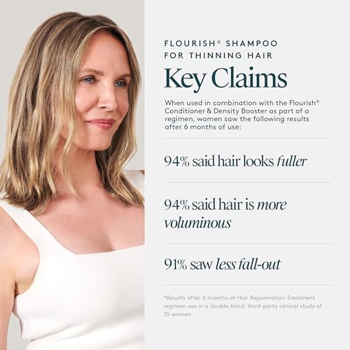 Virtue Flourish Sulfate Free Shampoo for Thinning Hair, Volumizing Hair Growth Product, Detoxifies and Repairs, Color Safe