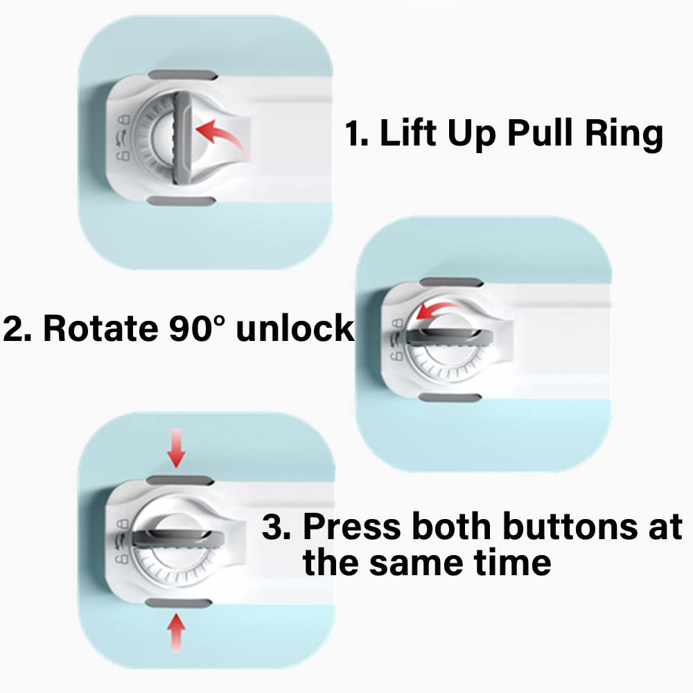 Improved Child Safety Locks (2 Pack), Baby Proofing Oven Door Lock for Drawers, Cupboard, Oven, Fridge, Toilet, Double Lock Structure, No Drillin