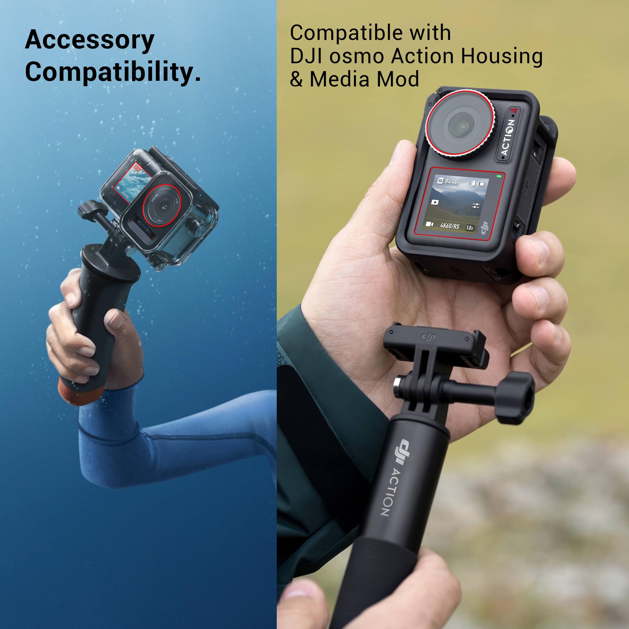 CYNOVA DJI Osmo Action 4 Screen Protector, Ultra Clear Screen Protector Tempered Glass for DJI Osmo Action 4 Accessories, Osmo Action 4 Lens Protector + Tempered Glass LCD Display Film, 9H Hardness