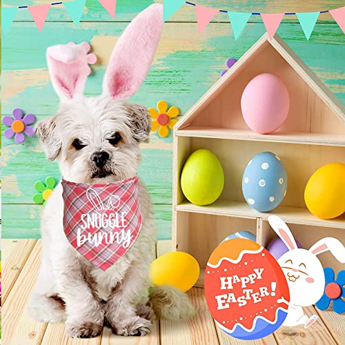 JOTFA 4 Pack Valentine's Day St. Partick's Day Easter Dog Bandanas, Holiday Plaid Dog Puppy Bandana Scarf Costume for Small Medium Large Dogs Pets