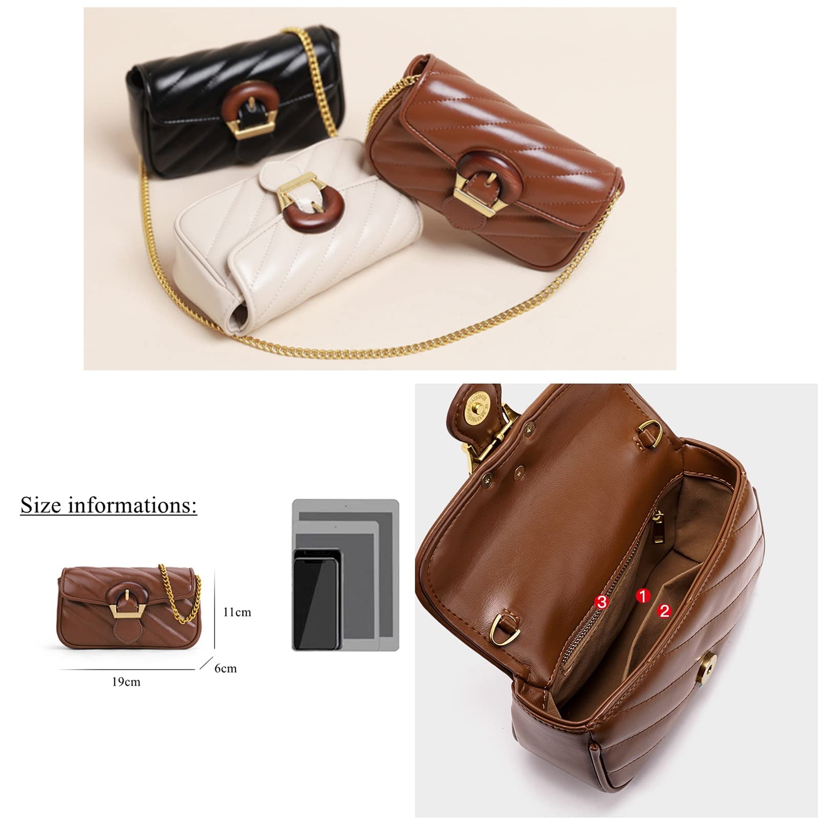 FONETTOS Classic Shoulder Bag, Small Crossbody Purse for Women 90s Retro Mini Clutch Purse Bag