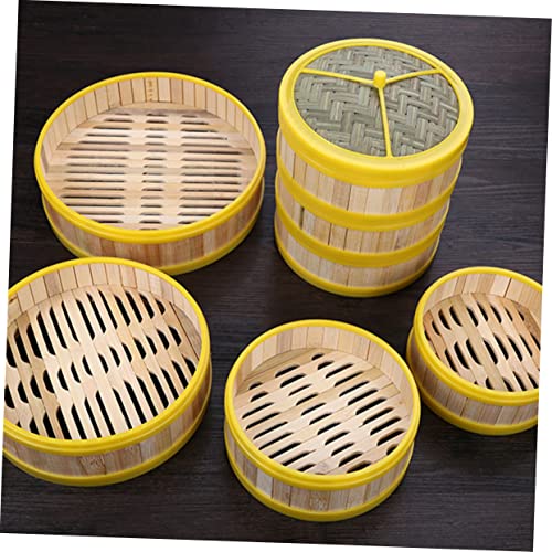 KICHOUSE 2pcs Steamer Vegetable Steamer Pot Veggie Steamer Chinese Steamer Basket Steamer Rack Sticky Rice Steamer Rice Steamer Baskets Practical Steamer Safe Steamer Hemming