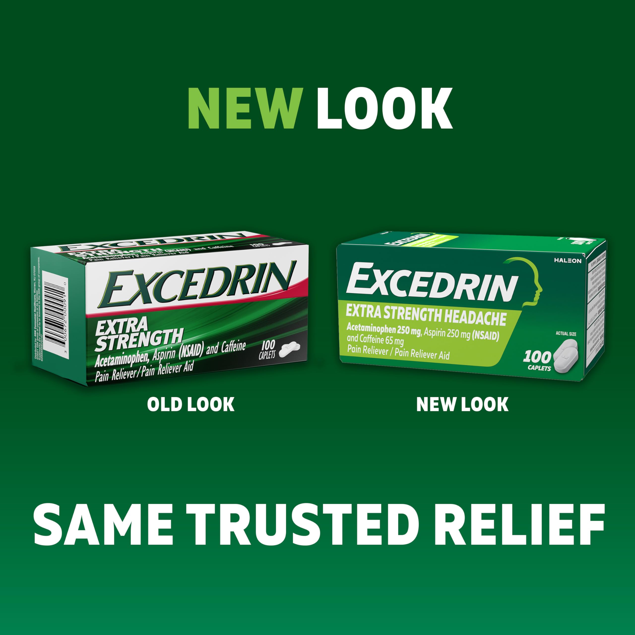 Excedrin Extra Strength Pain Relief Caplets β Headache Relief β 100 Count