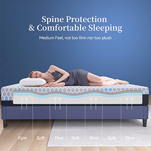 Vyfipt Full Size Memory Foam Mattress 10 Inch Bed in a Box Bamboo Charcoal Infused Gel Foam Cooling Medium Firm Mattress - Breathable - No Box Spring Needed β Full,10 Inch