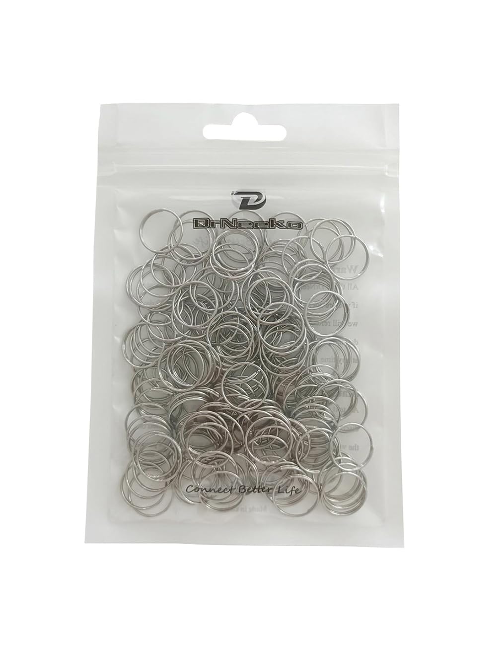 D DrNeeko 200Pcs Stainless Split Rings for Chandelier Crystals Garlands, Suncatchers, Crystal Bead Curtains, Crystal Strands, Necklaces, Keys, Earrings, Jewelry Making and Craft Project (14mm)