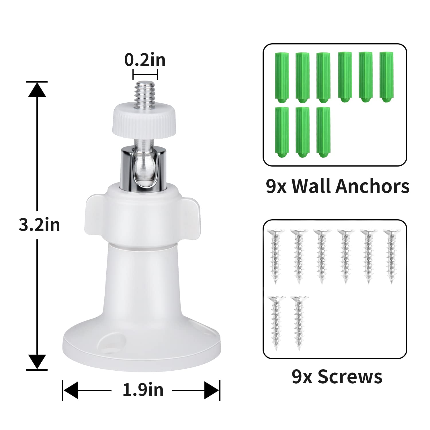 Wall Mount for All Arlo Camera, Arlo Ultra, Arlo Essential, eufyCam E/2C, Ultra/Ultra 2, & Others - Ring Stick Up Cam Battery with 1/4 Screw Head (Camera not Included)(3pcs)