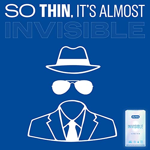 Durex Invisible Condoms, Ultra Thin, Ultra Sensitive Natural Rubber Latex Condoms for Men, FSA and HSA Eligible, 16 Count (Packaging May Vary)
