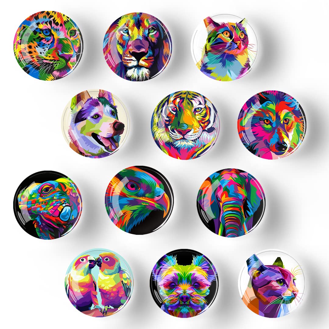 Famous Paintings Set Refrigerator Magnets, 7pcs World Masterpiece, Stylish Simple Glass Decorative Magnets for Fridge Decor
