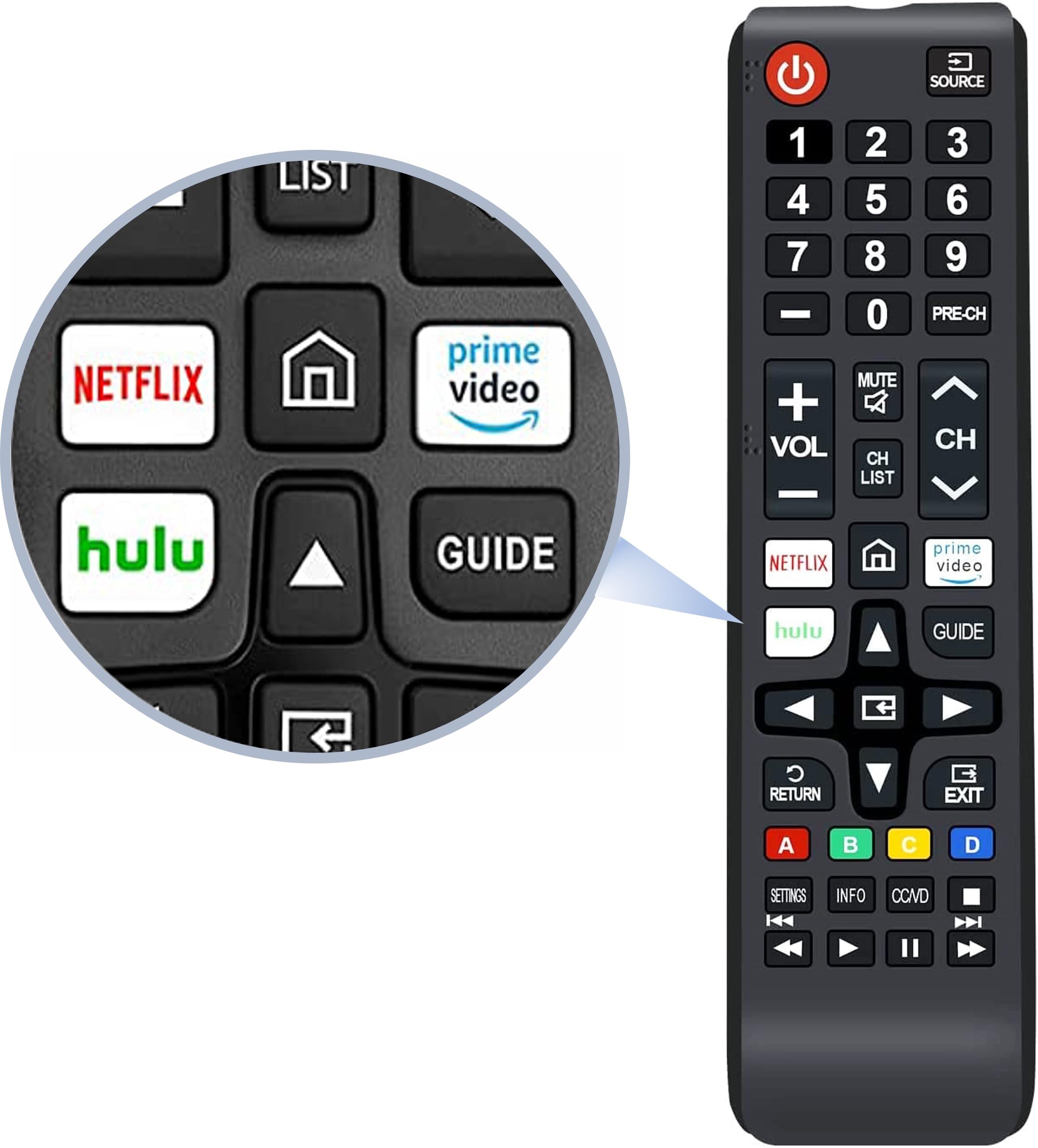 Universal Remote Control for All Samsung-TV-Remote, Compatible with All Samsung LCD LED HDTV 3D Smart TVs