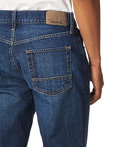 Nautica mens Straight Light Cross Hatch jeans, Coastal Patrol, 36W x 32L US