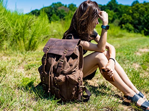 olpr. Canvas and leather backpack (Brown)