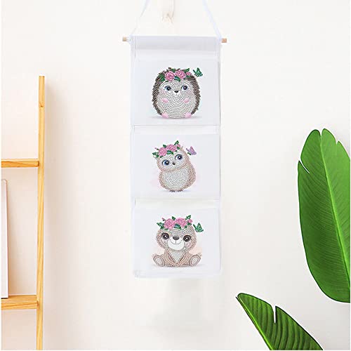 ZSNUOK 2PCS DIY 5D Diamond Painting Storage Bag Kits, Linen Fabric Storage Hanging Bag Door Wardrobe Bedroom Organizer 19 X 7 in