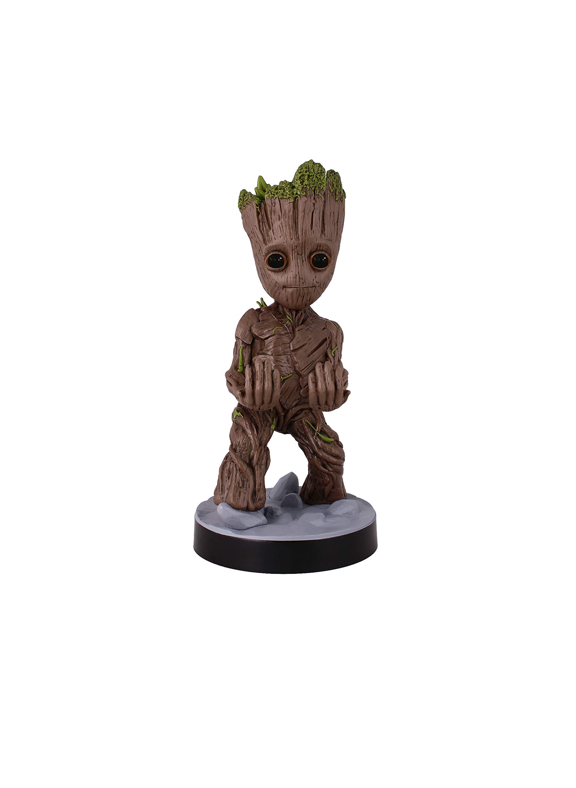 Exquisite Gaming: Guardians of The Galaxy: Toddler Groot - Original Mobile Phone & Gaming Controller Holder, Device Stand, Cable Guys, Marvel Licensed Figure, Black