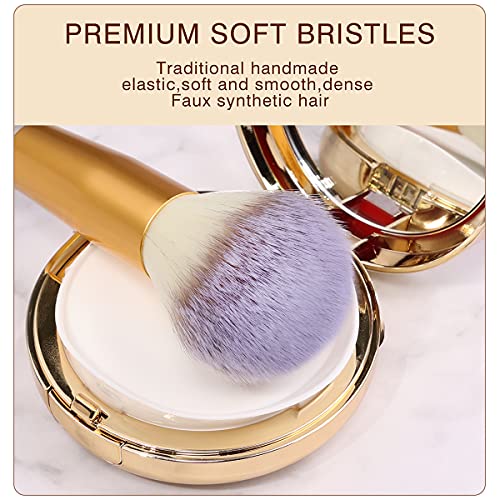 Make up Brushes, VANDER 24pcs Premium Cosmetic Makeup Brush Set for Foundation Blending Blush Concealer Eye Shadow, Cruelty-Free Synthetic Fiber Bristles, Travel Makeup bag Included, Champagne
